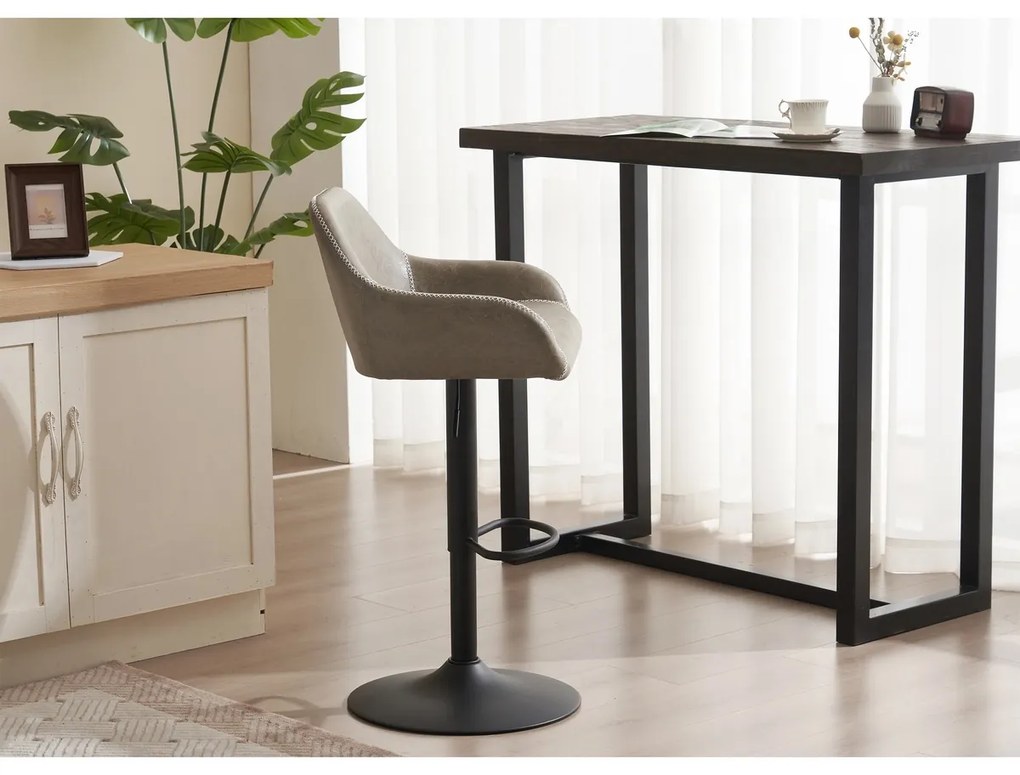 Barová židle z ekokůže B-716 GREY3, šedá