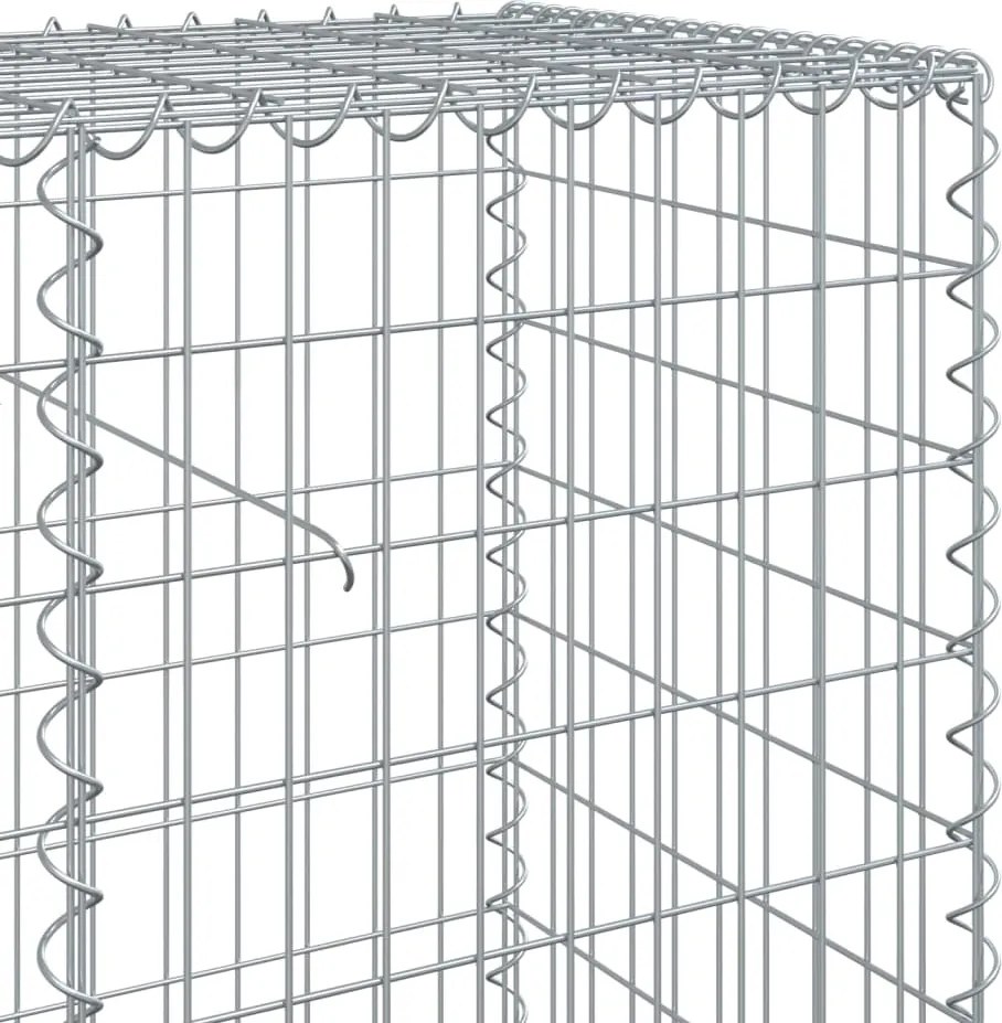 Gabionový koš s víkem 200 x 50 x 100 cm pozinkované železo 3295143