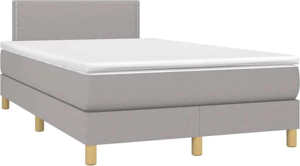 Box spring postel s matrací světle šedá 120x190 cm textil 3269765