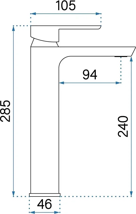 Rea Argus, vysoká umyvadlová baterie h-285, měděná matná, REA-B3006