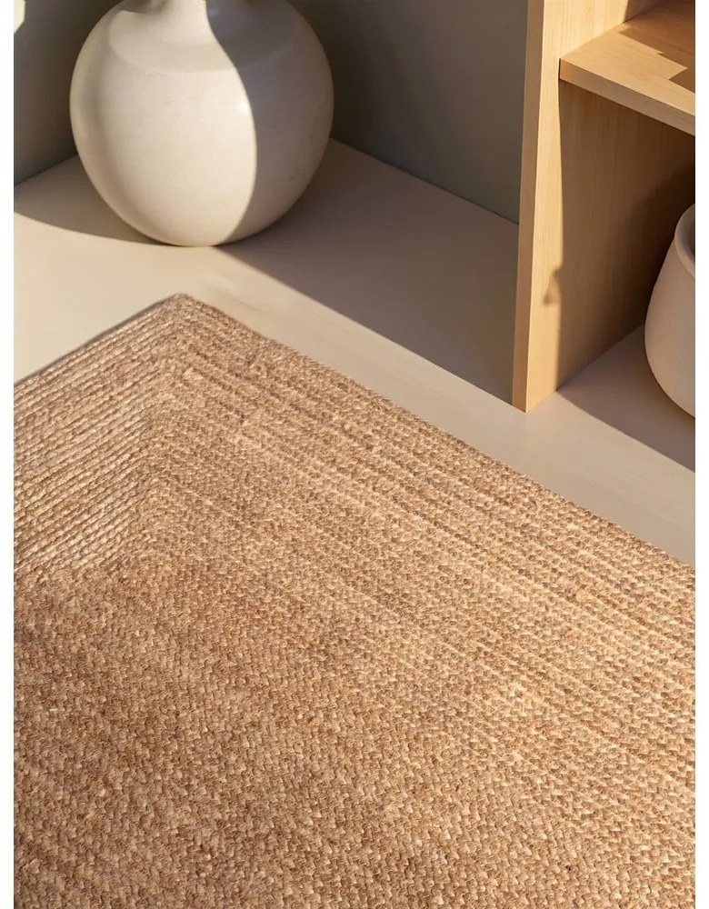 Oboustranný/ručně tkaný jutový koberec v přírodní barvě 200x300 cm Juno – Hanse Home