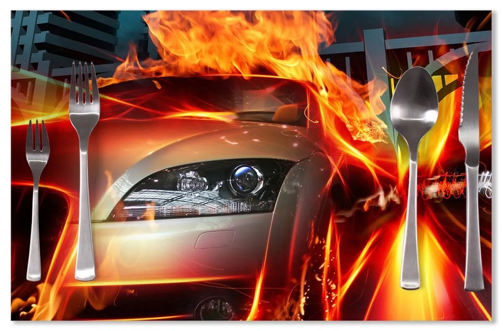 Sablio Prostírání Auto v plamenech: 40x30cm