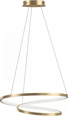 HOMCOM 38W LED závěsná lampa se 2 kruhy a 3 barevnými teplotami, 3000-6000K, výškově nastavitelná, zlatá