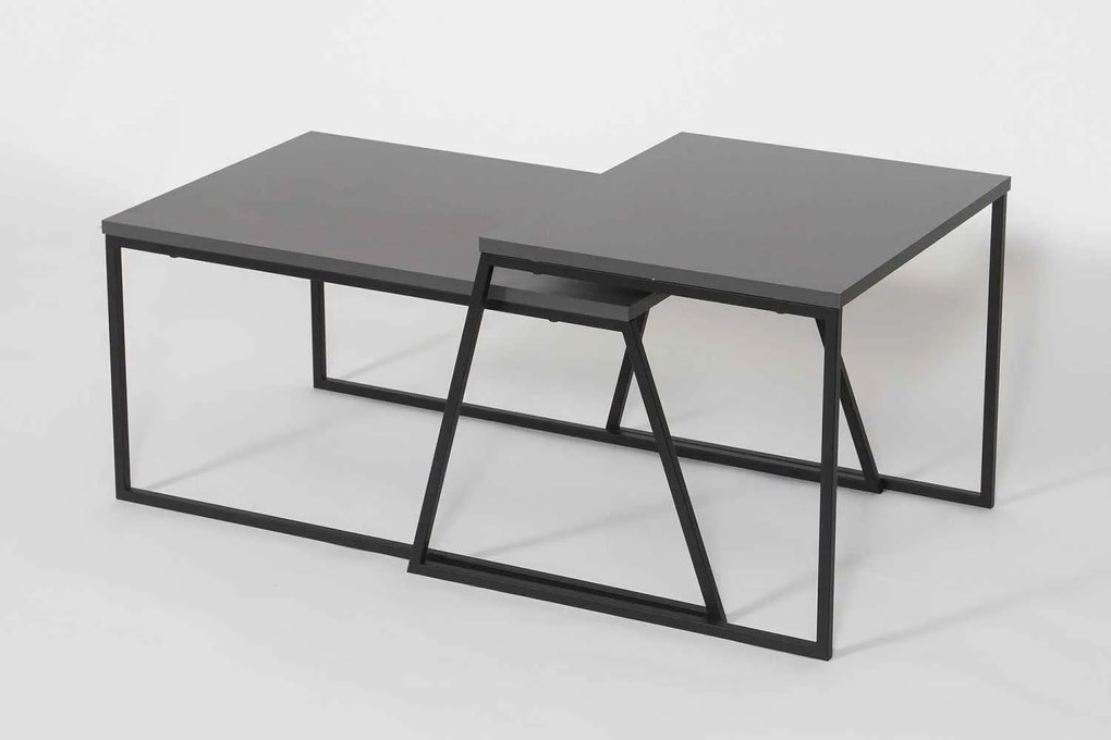 Sada konferenčních stolků Zabella 88 cm antracitová