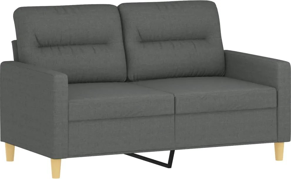 2dílná sedací souprava s polštáři tmavě šedá textil 3201585