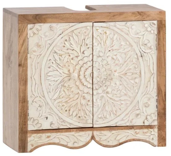 furniture-nabytek.cz - 5dílná koupelnová sada Delmar z masivního manga, lakovaná, hnědá