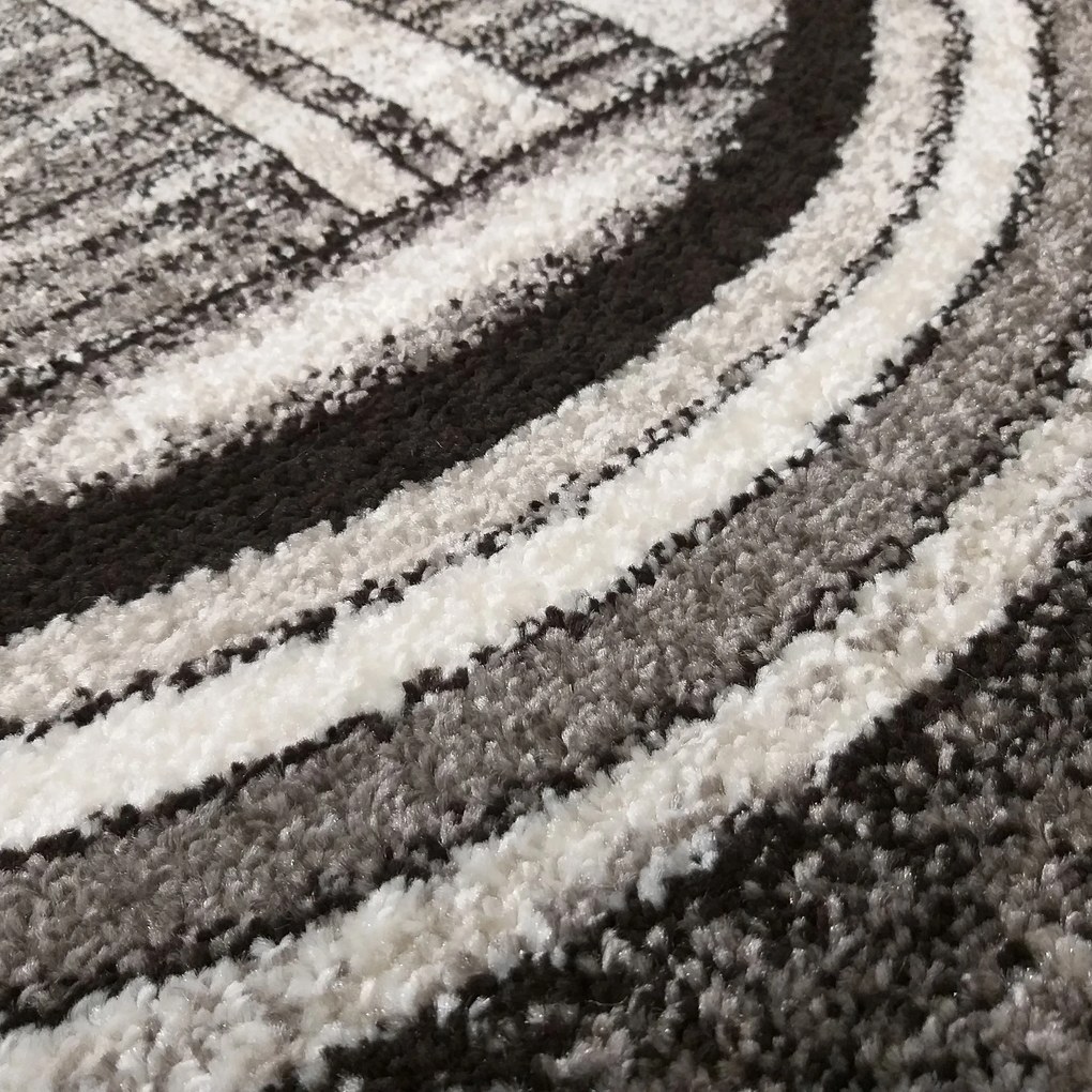 DY Šedý moderní koberec s geometrickým vzorem Panamero 06 Rozměr: 60x100 cm