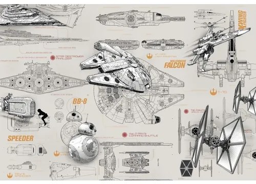 Fototapeta Disney Star Wars Blueprints 368 x 254 cm