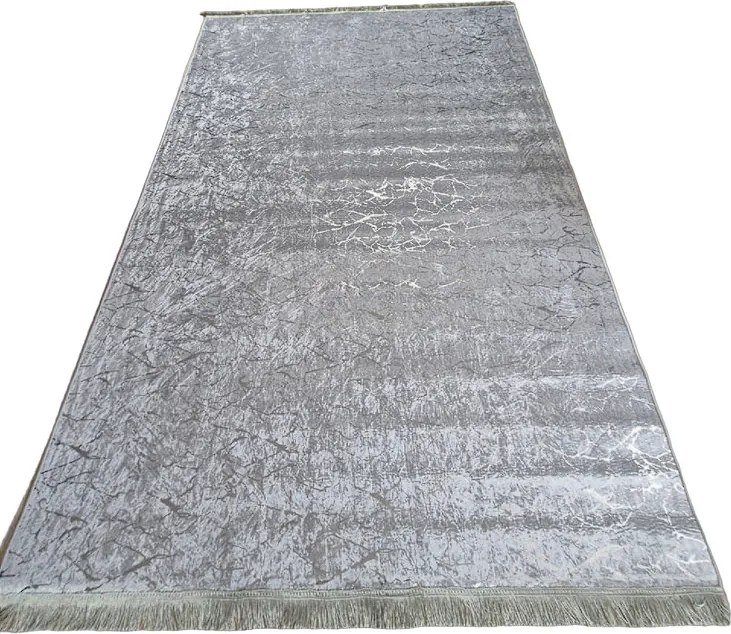 HU Šedo-stříbrný moderní koberec Parys Šedá stříbrná Rozměr: 50x80 cm