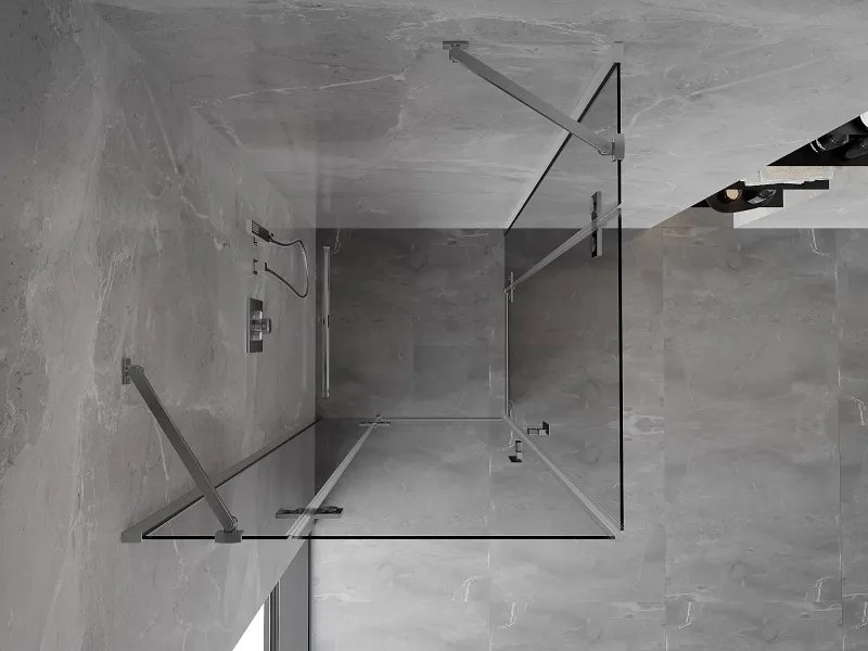 Mexen Mist-H Duo, 2-křídlý výklopný sprchový kout 100 x 100 cm, čiré sklo, chromový profil, 8A5-100L-100P-01-00