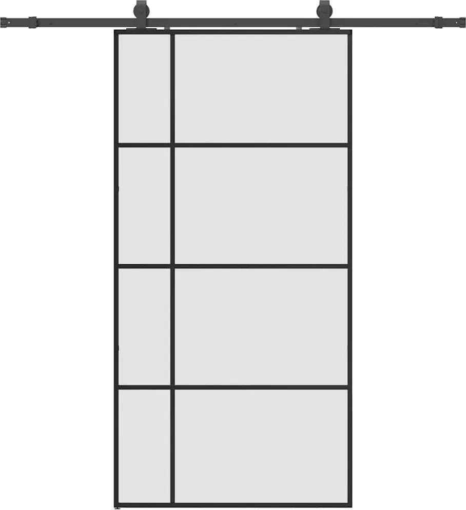 Posuvné dveře se sadou kování černé 102,5x205 cm ESG Glass 3375873