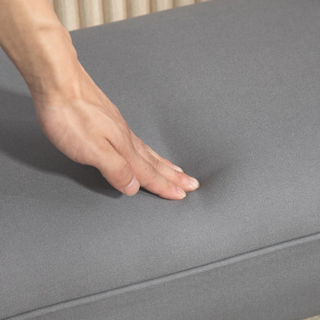 HOMCOM Lavice k posteli, čalouněná lavice, sedací lavice, lavice do ložnice, nosnost až 130 kg, plátno, tmavě šedá, 102 x 36 x 51 cm | Aosom