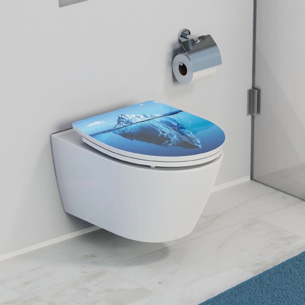 Eisl Sanitär WC prkénko Duroplast Soft Close Iceberg High Gloss 82579