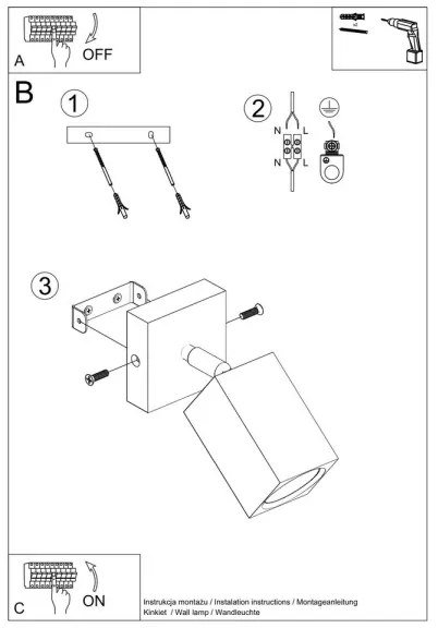 Sollux SL.1035 - Nástěnné bodové svítidlo KEKE 1xGU10/40W/230V dub