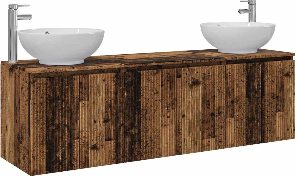 Sada koupelnových skříněk 3 ks Staré dřevo 49,5 x 44,5 x 65 cm 3405695