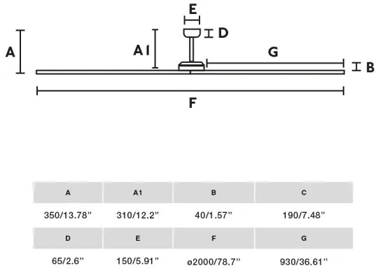 FARO 34190WT - Stropní ventilátor BIGWOOD XL borovice/černá pr. 200 cm WT + DO
