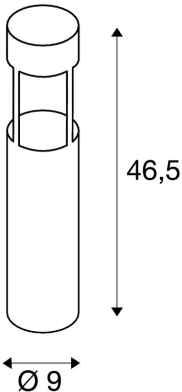 SLV 231817 Slots 45, venkovní sloupek, 6,3W LED 3000K, rez, výška 46,5cm