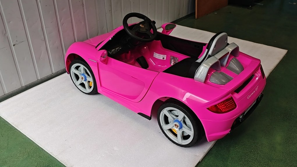AIYAPLAY dětské elektrické auto Porsche Carrera GT, 10,8 V, růžové