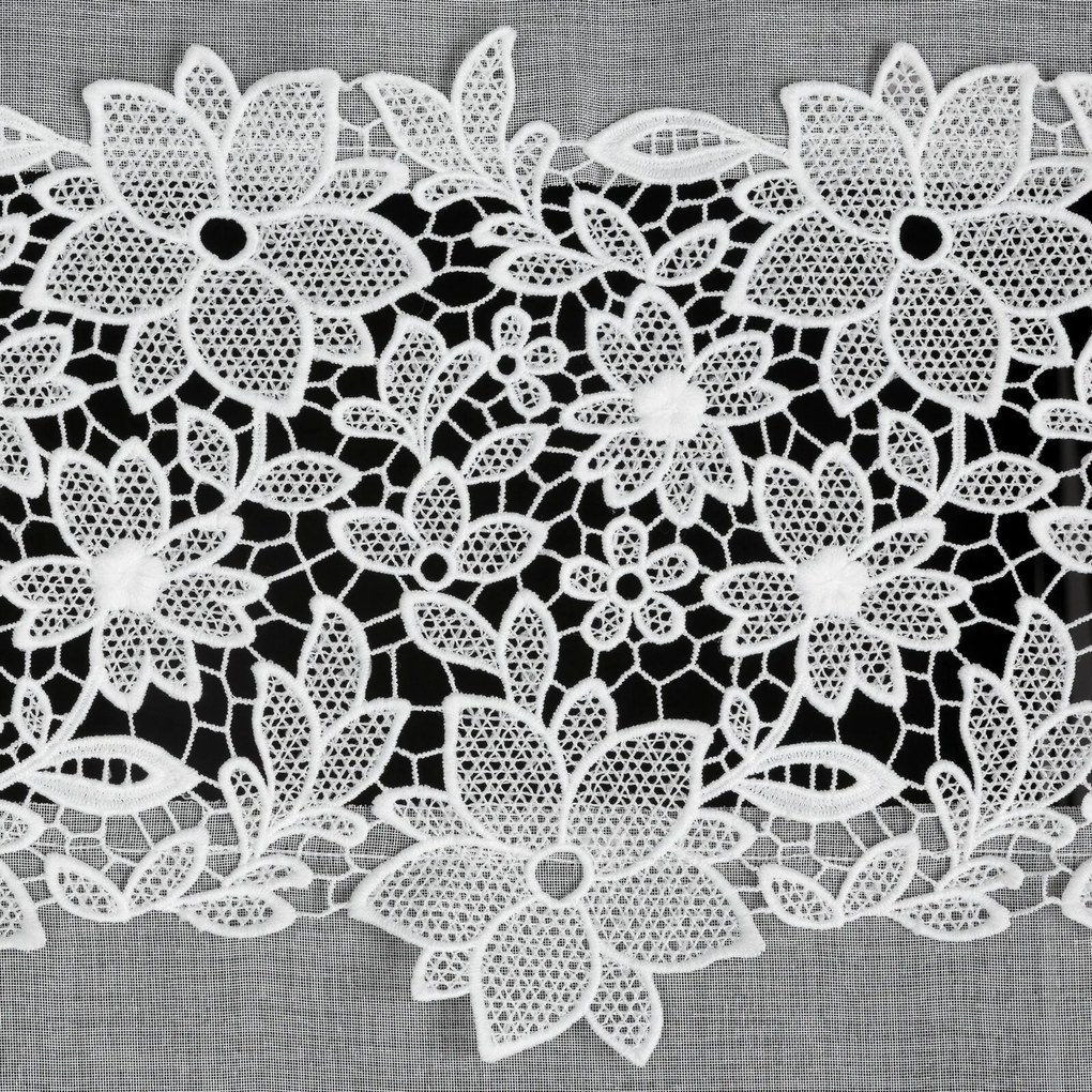 ZÁCLONA NA KROUŽCÍCH ARTEMIDA 140X250 CM BÍLÁ