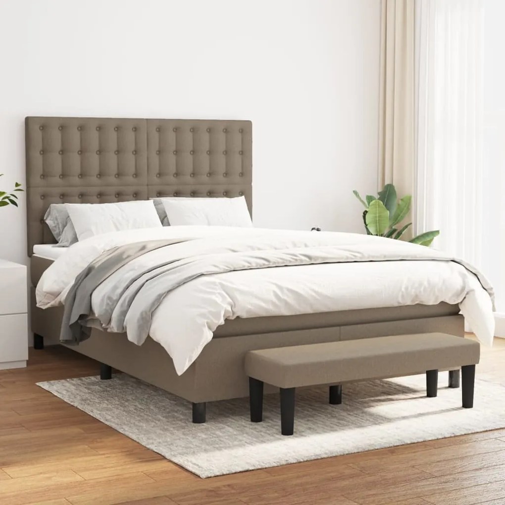 Box spring postel s matrací taupe 140x190 cm textil 3136913