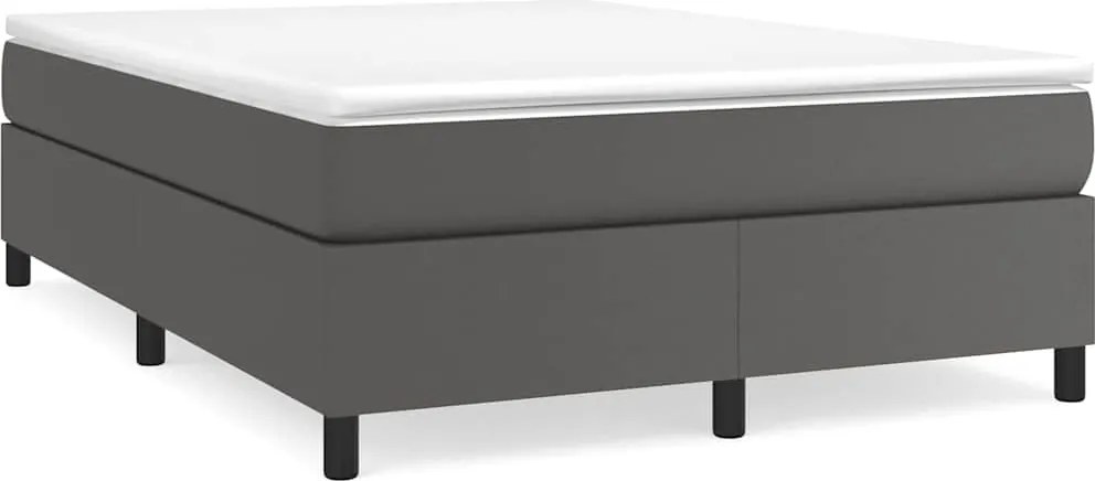 Rám postele s boxspringem šedá 140 x 190 cm umělá kůže 3121045