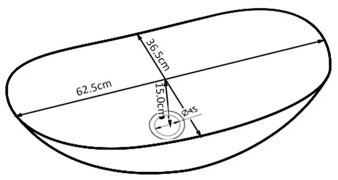 BPS-koupelny Keramické umyvadlo na desku HYD-LI-MTB-625 62,5x36 cm, černé matné