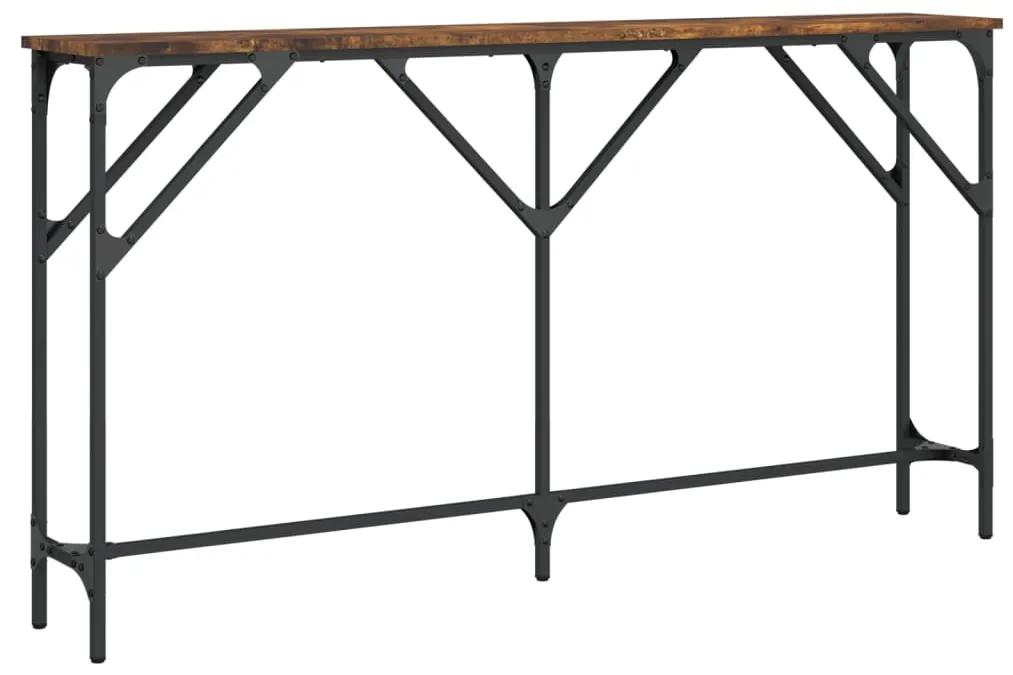 vidaXL Konzolový stolek kouřový dub 140 x 23 x 75 cm kompozitní dřevo