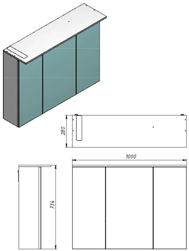 Lavedo Sequetto 100 zrcadlová skříňka do koupelny s LED podsvícením