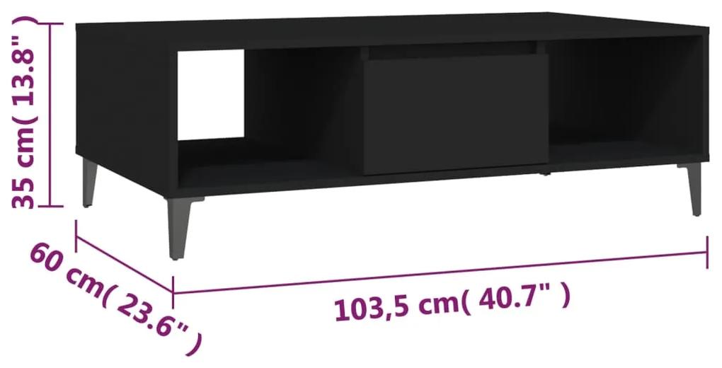 Konferenční stolek černý 103,5 x 60 x 35 cm dřevotříska - Default Title