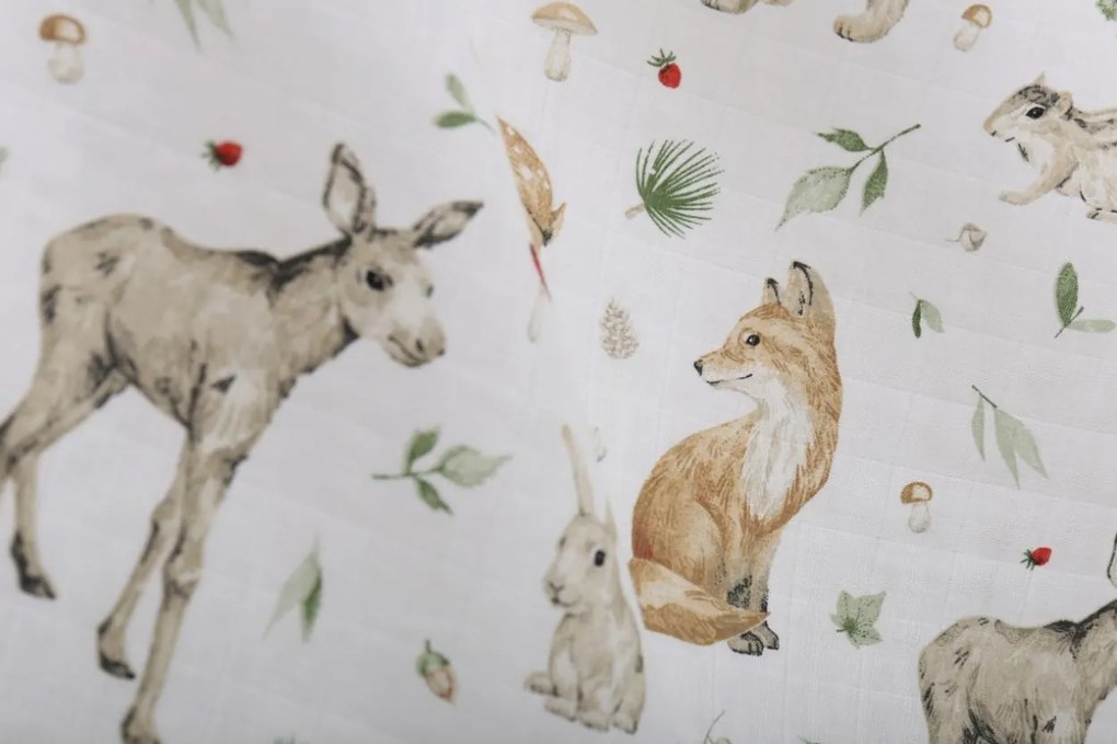 Dětské mušelínové pleny BABYMAM PREMIUM 60x75 cm - sada 3 ks - Lesní zvířátka
