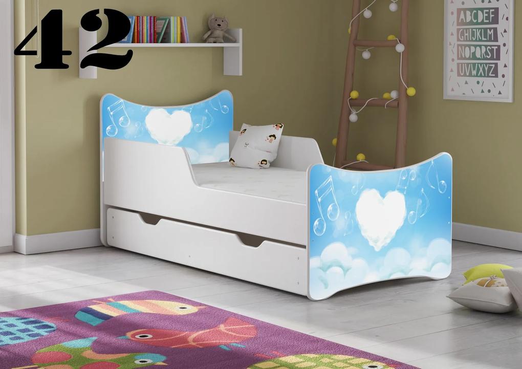 Plastiko Dětská postel se šuplíky Srdíčko modré - 42 - 180x90