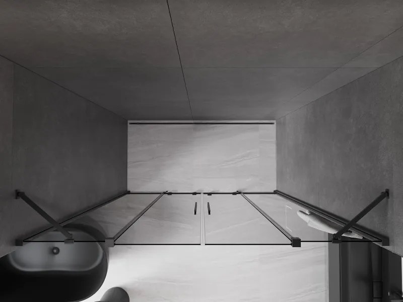 Mexen Velar Duo, posuvné sprchové dveře do otvoru 170 cm, 8mm šedé sklo, broušený grafit, 871-170-000-42-95