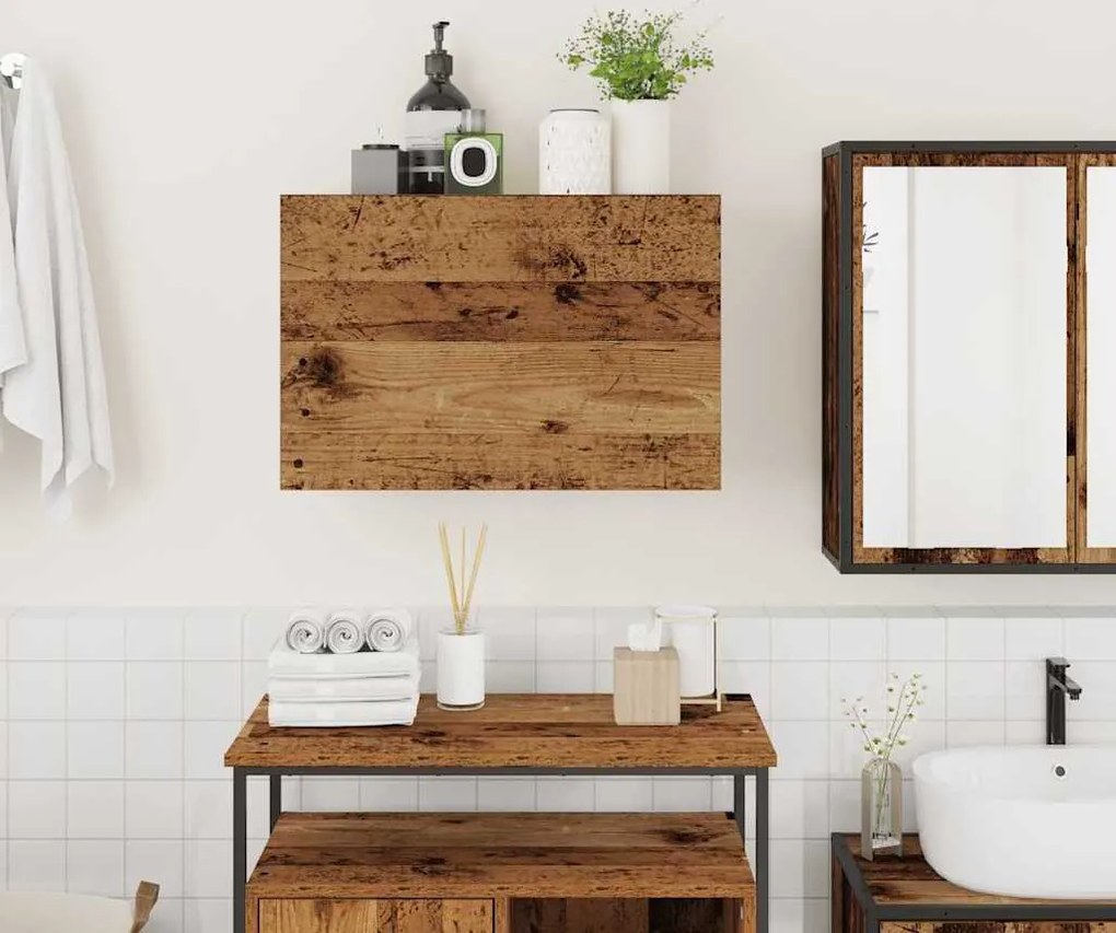vidaXL Koupelnová nástěnná skříňka 60 x 25 x 40 cm kompozit [860070] Barva: Staré dřevo