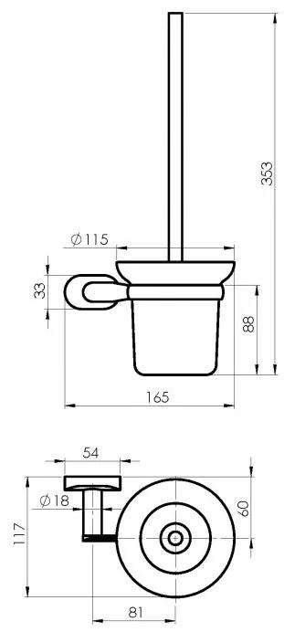 Rubineta Koupelnová série ESTE Koupelnové doplňky - WC štětka OLBA670114