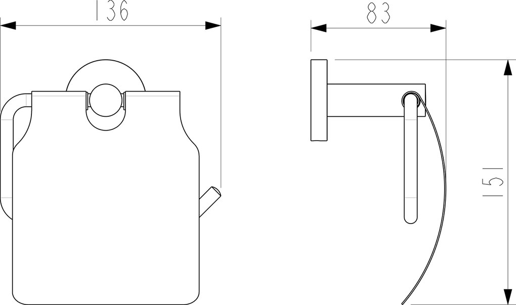 Sapho, X-ROUND držák toaletního papíru, s krytem, černý, XR732B