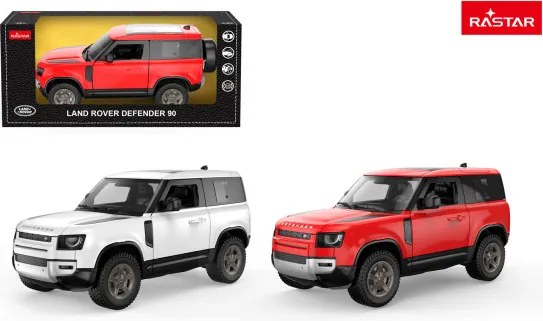 Model auta Land Rover Defender 90 1:24 RASTAR bílé