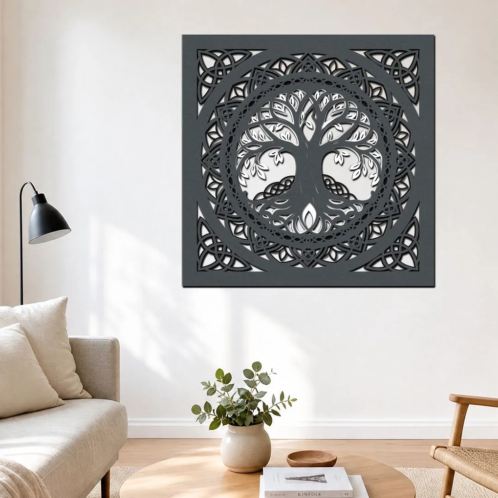 dřevo života 3vrstvý dřevěný Strom života PROPOJENÍ Zvolte rozměr šxv (cm): 40x40, Zvolte barvu dekoru: Třešeň-Ořech-Wenge