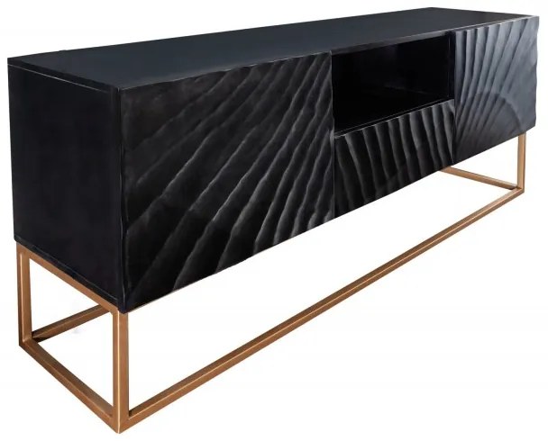Noble Home Černý mangový televizní stolek Scorpion 160 cm