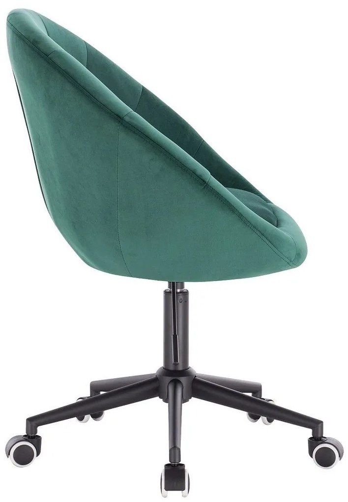 LuxuryForm DESIGN Otočné křeslo VERA VELUR na černé podstavě s kolečky - zelené
