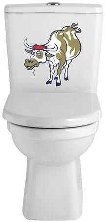 Samolepka na wc - Slintající kráva, směr vzoru normálně - jako na obrázku