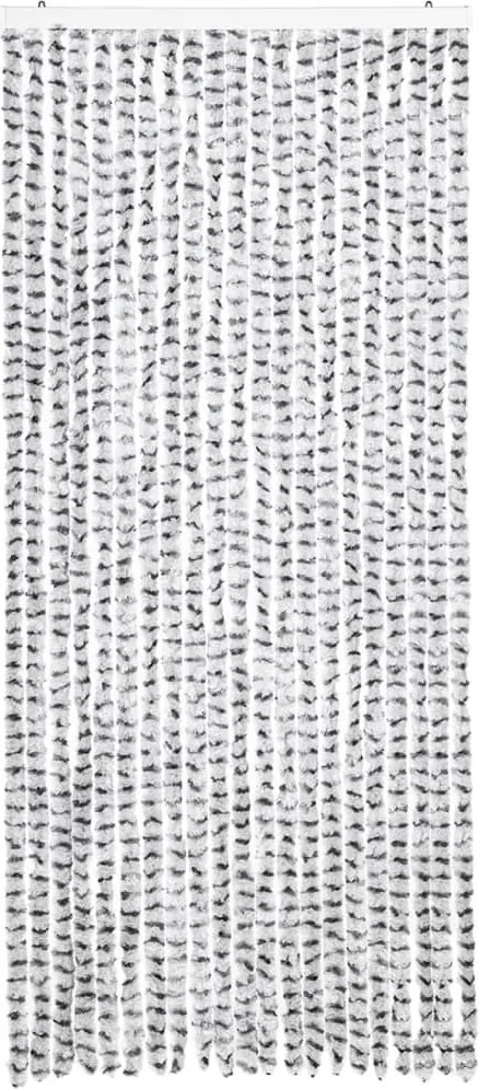 Závěs proti hmyzu světle a tmavě šedý 90 x 220 cm Chenille 325455