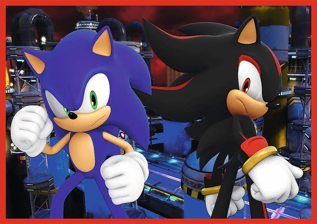 TREFL PUZZLE 4v1 Ježek Sonic Dobrodružná jízda 29x21cm 207 dílků skládačka tr34625
