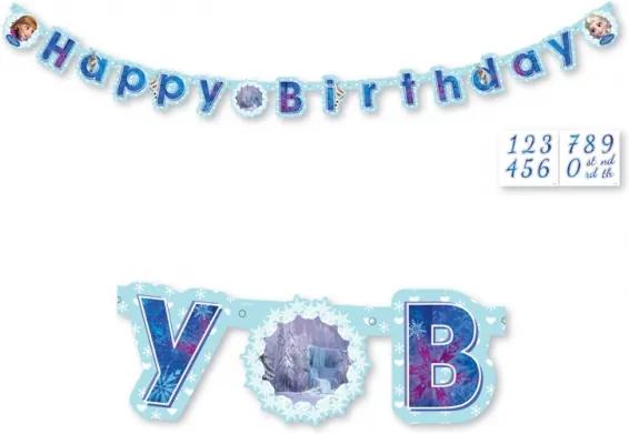 Frozen narozeniny nápis s číslem k nalepení 180cm x 15cm
