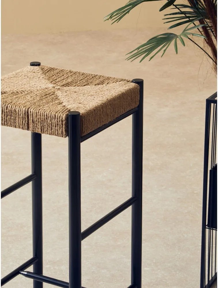 Černá/v přírodní barvě barová stolička z bukového dřeva (výška sedáku 72 cm) Bandar – Premier Housewares