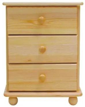 Vomaks unit, s.r.o. Noční stolek masiv borovice se zásuvkami ALEXIS Barva: surové dřevo