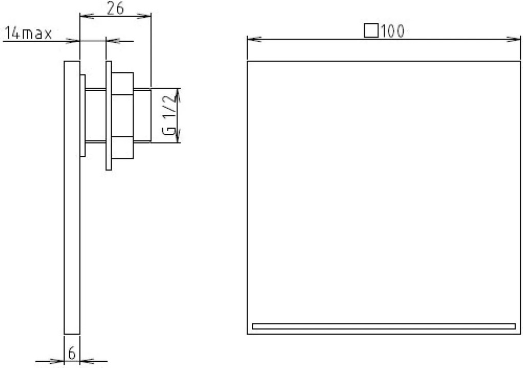 Sapho výtoková hubice 100 x 5 mm chrom SH1001