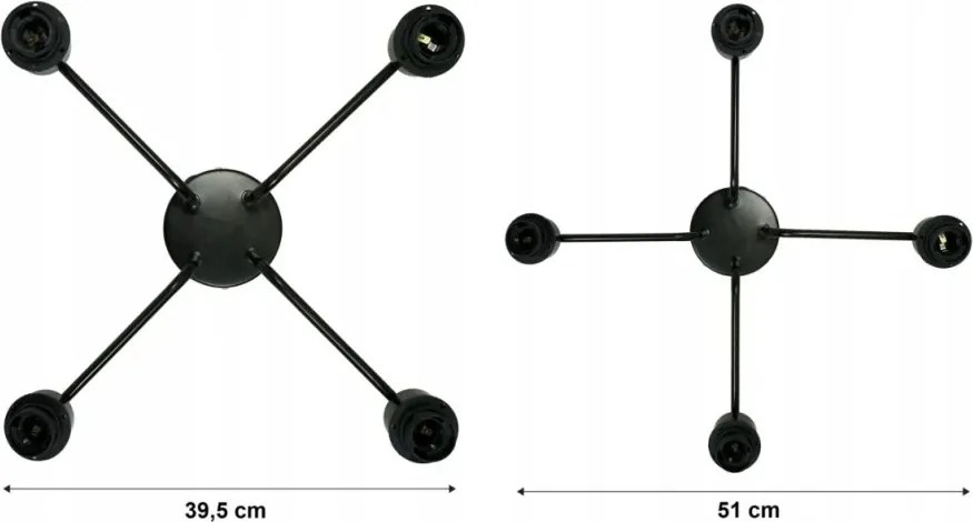 Závěsná stropní lampa DRON 4xe27 - kovová lemová