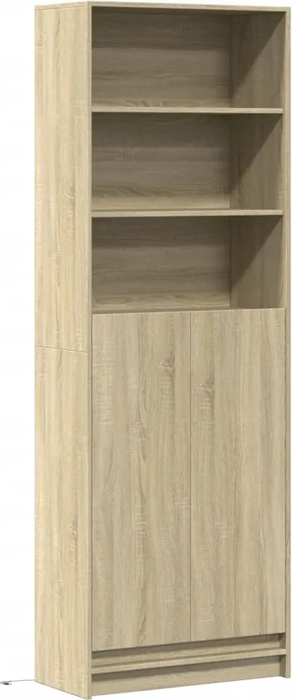 Skříň highboard s LED dub sonoma 69 x 32,5 x 200 cm kompozit 3307907
