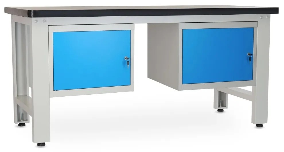 Dílenský stůl Solid MDF-11, 180 cm, 2 závěsné boxy, černá