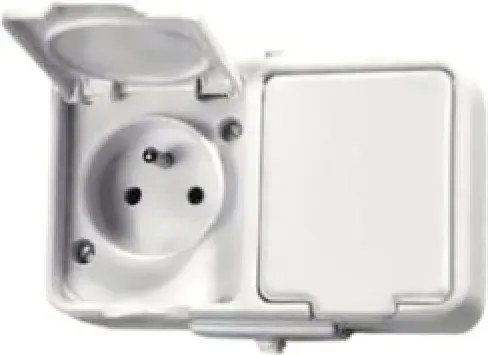Schneider Electric Cedar dvojzásuvka IP44 bílá NT-230H /E070120/